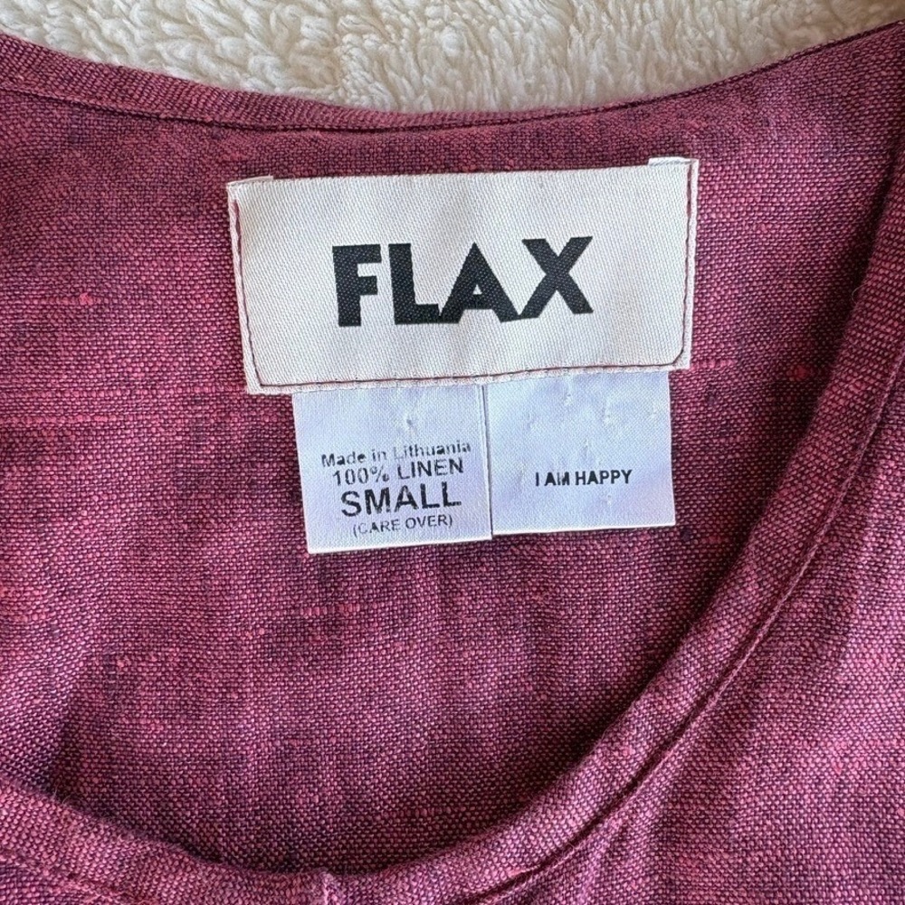Flax | Dresses | Flax Long Linen Dress Large Dark Berry Button Up ...